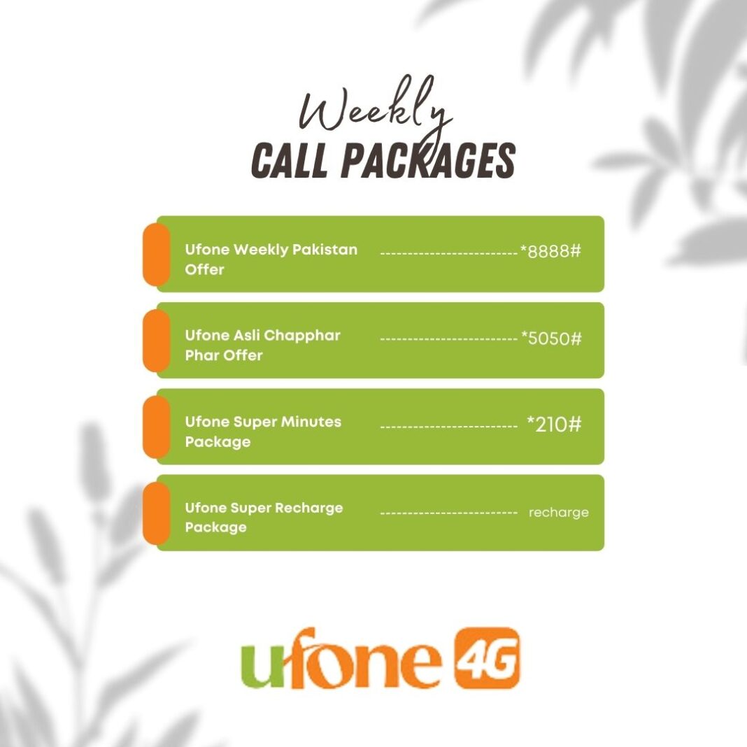 Ufone Call Packages: Hourly, Daily, Weekly, Monthly