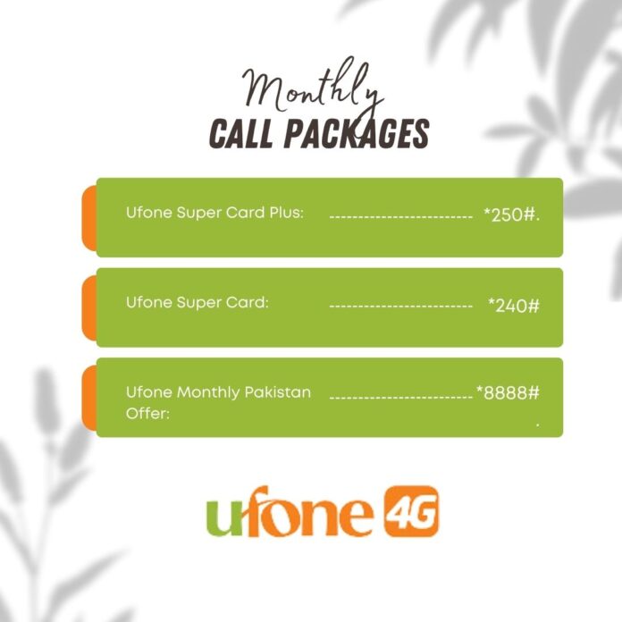 Ufone Call Packages: Hourly, Daily, Weekly, Monthly